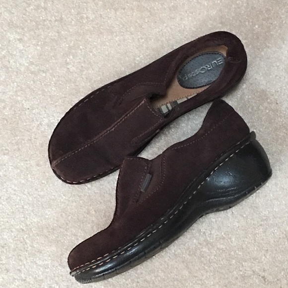 Eurostep | Shoes | Casual Comfort Brown Suede Slip On Terri Low Heel ...